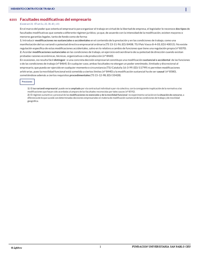 Modificacion Sustancial Condiciones de Trabajo | PDF | Justicia ...