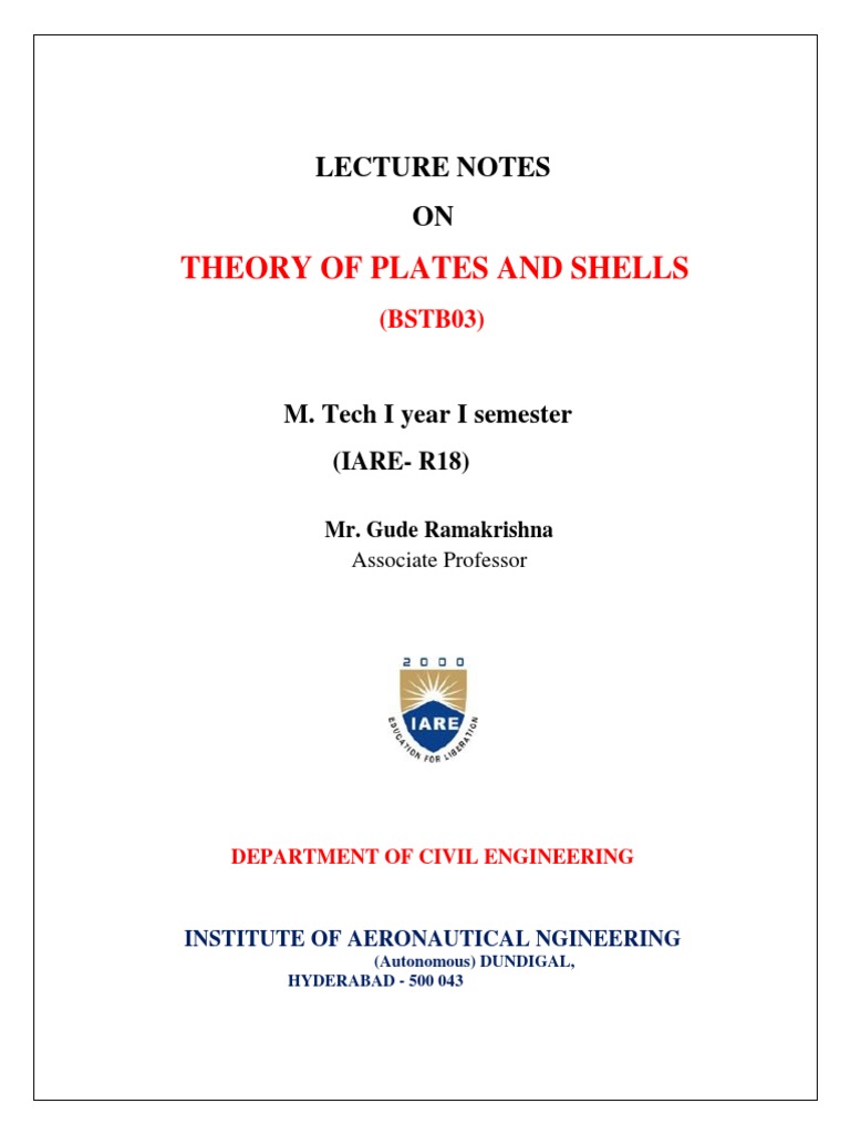 Iare Ttps LN | PDF | Bending | Stress (Mechanics) Iare Ttps LN | PDF | Bending | Stress (Mechanics)
