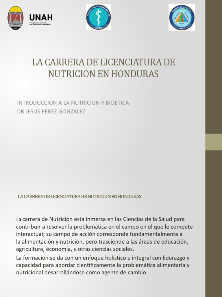 La Carrera de Licenciatura de Nutricion en Honduras | PDF | Dietético ...