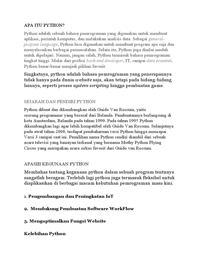 Panduan Python untuk Pemula | PDF