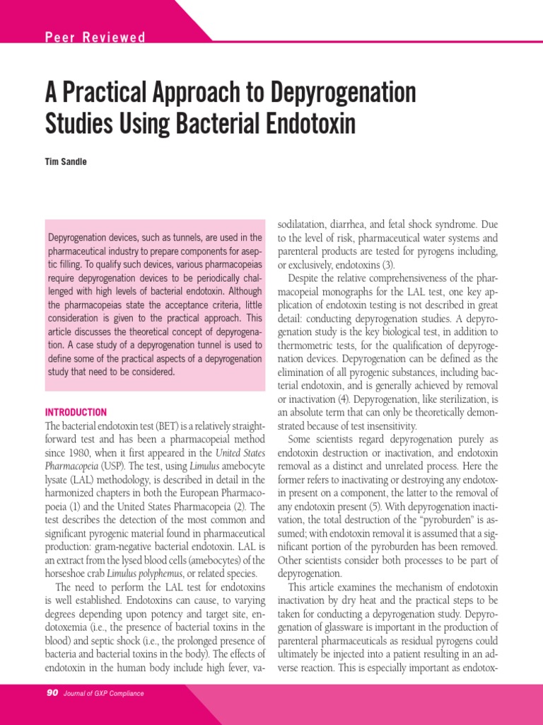 Depyrogenation | PDF | Lipopolysaccharide | Sterilization (Microbiology)