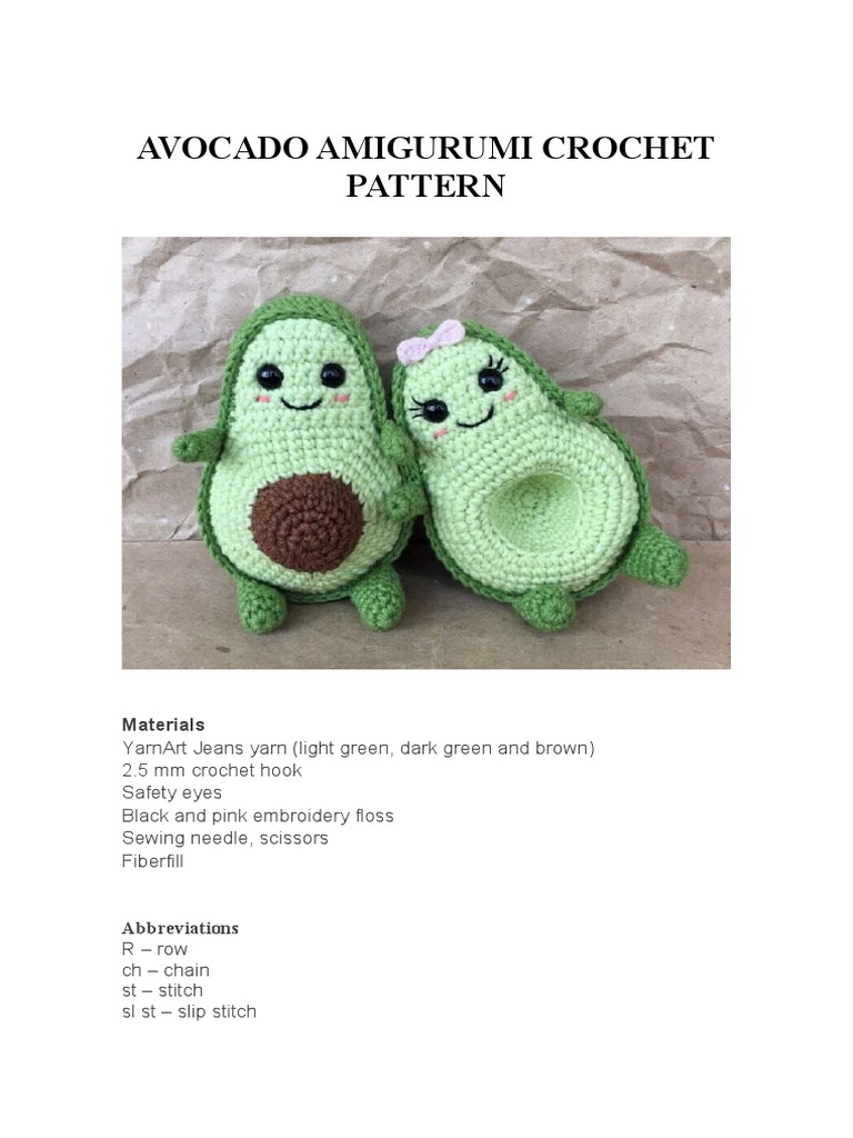 Avocado Amigurumi Crochet Pattern | PDF | Crochet | Handicrafts