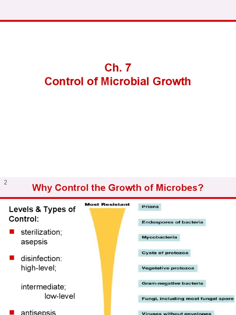Ch. 7 Control of Microbial Growth | PDF | Sterilization (Microbiology ...