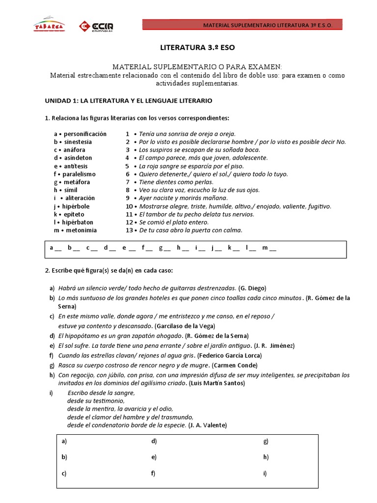 Literatura 3ero Exámenes | PDF | Renacimiento | Don Quijote