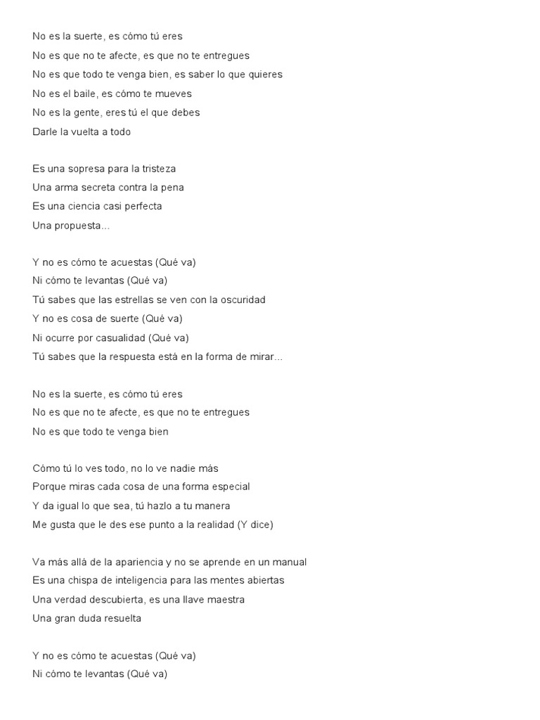 Letra de La Forma de Mirar | PDF