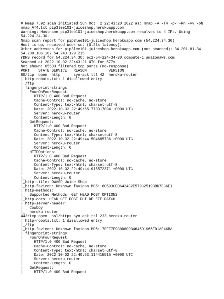 Nmap AT4 | PDF | Hypertext Transfer Protocol | Network Architecture