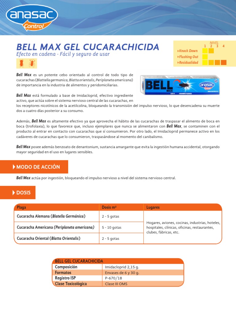 Cebo Bell Max para control de cucarachas | PDF