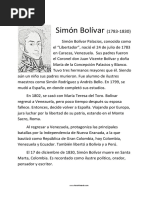 Vida de Simón Bolívar | PDF