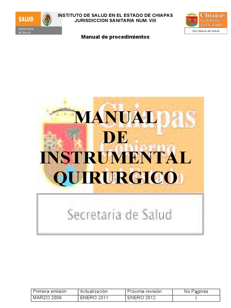 Manual de Instrumental Quirurgico | PDF | Esterilización (Microbiología ...