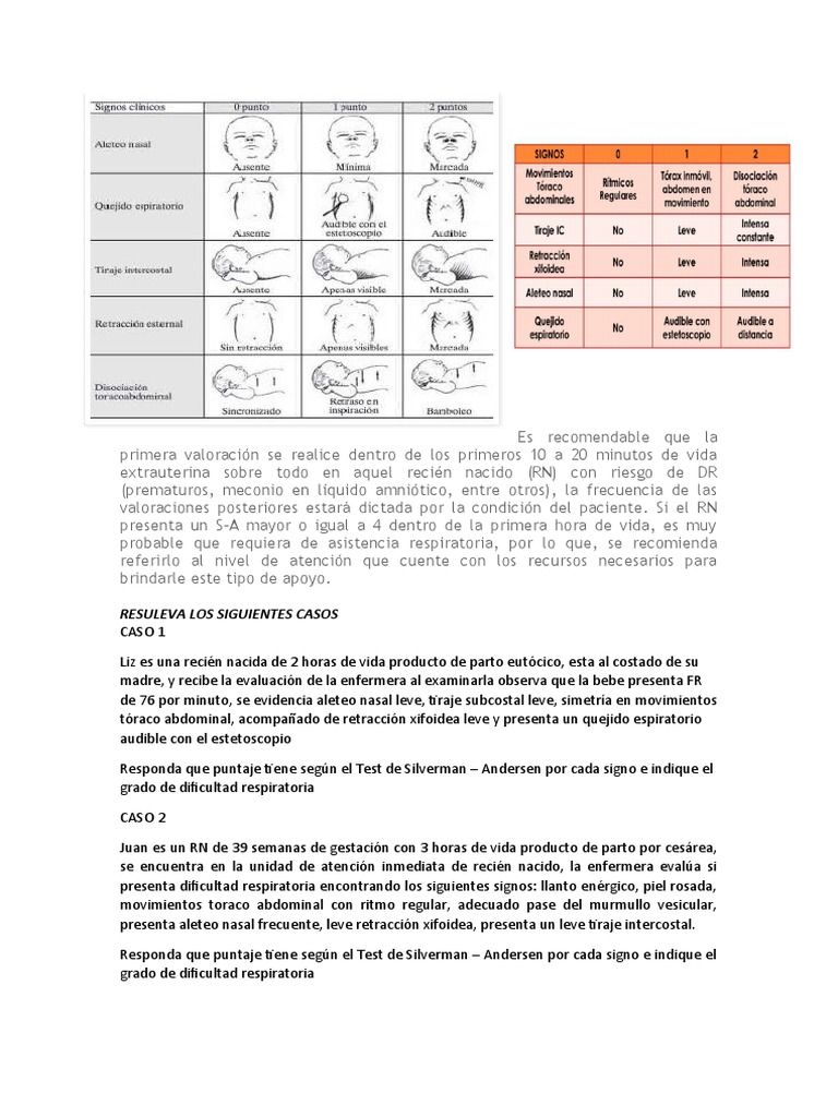 Test de Silverman Anderson (Teoria y Practica) | PDF