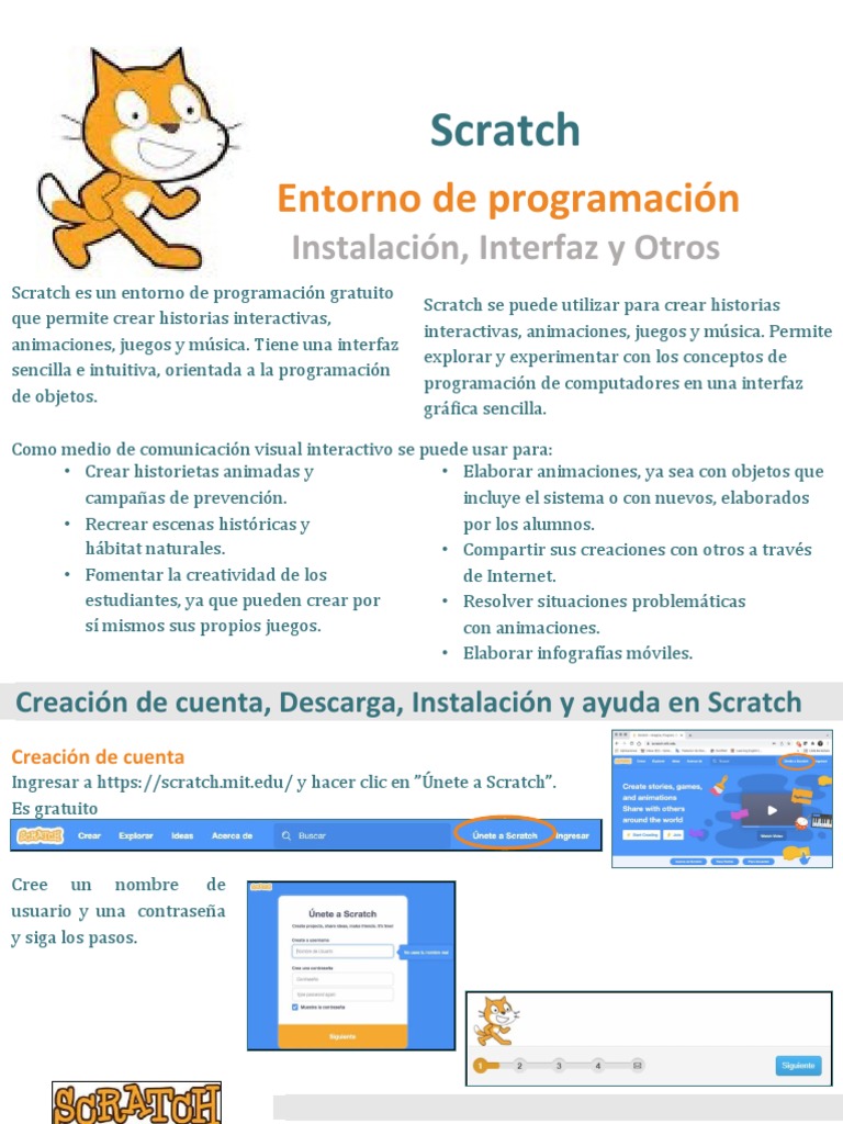 Guía Completa de Scratch: Instalación y Uso | PDF | Scratch (lenguaje ...