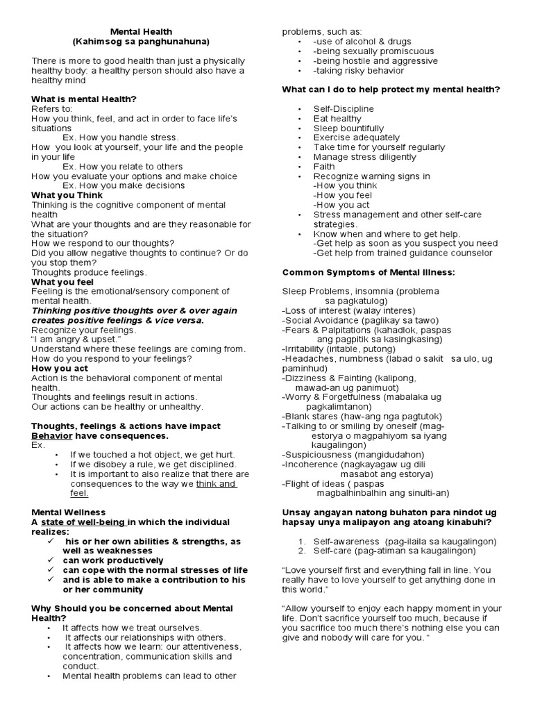 Mental-Health-Tips | PDF | Thought | Mental Disorder