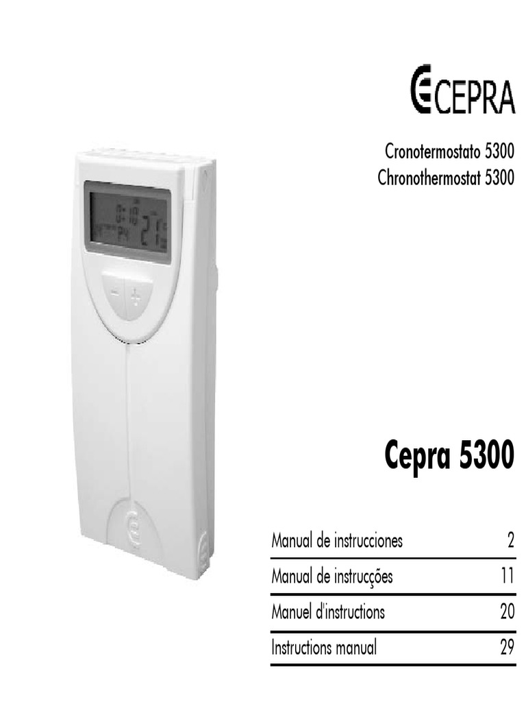 Manual de Instrucciones Cepra 5300 | PDF | Temperatura | Cantidades fisicas
