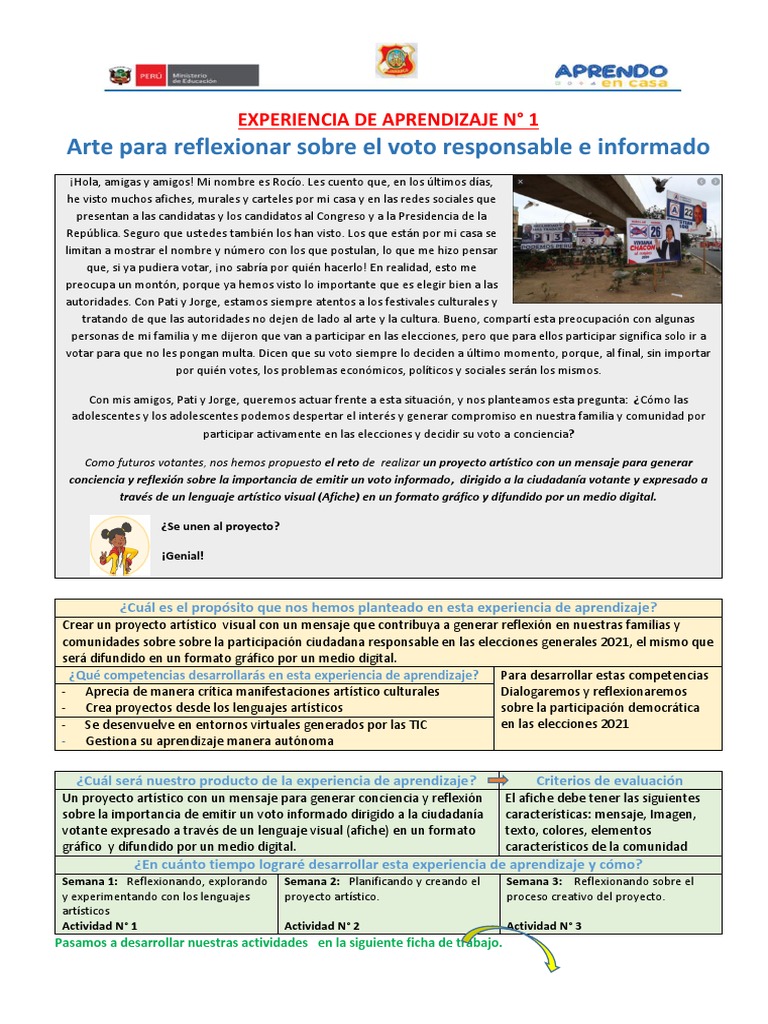 Arte para Reflexionar Sobre El Voto Responsable e Informado | PDF | Póster | Votación