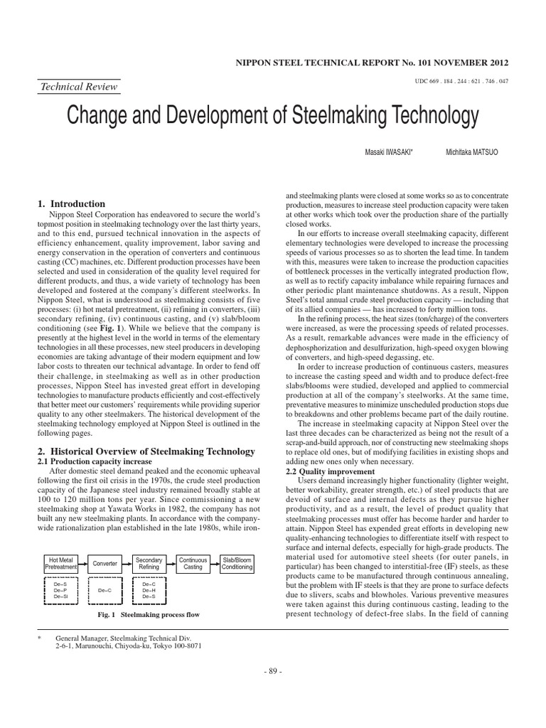 NSTR101-13 - Tech - Review-2-2-Change and Development of Steelmaking ... NSTR101-13 - Tech - Review-2-2-Change and Development of Steelmaking ...