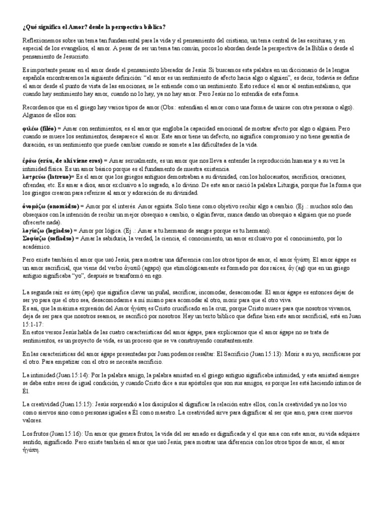 Qué significa el Amor | PDF | Amor | Jesús