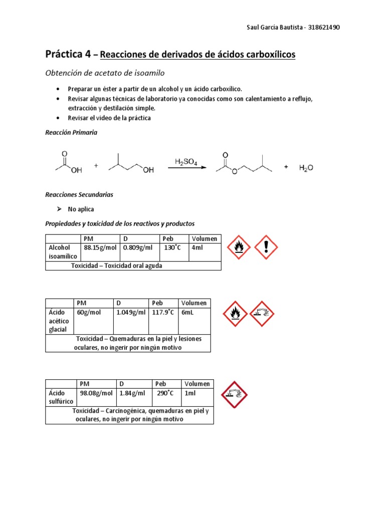 Informe4 QO2 | PDF | Ester | Acetato