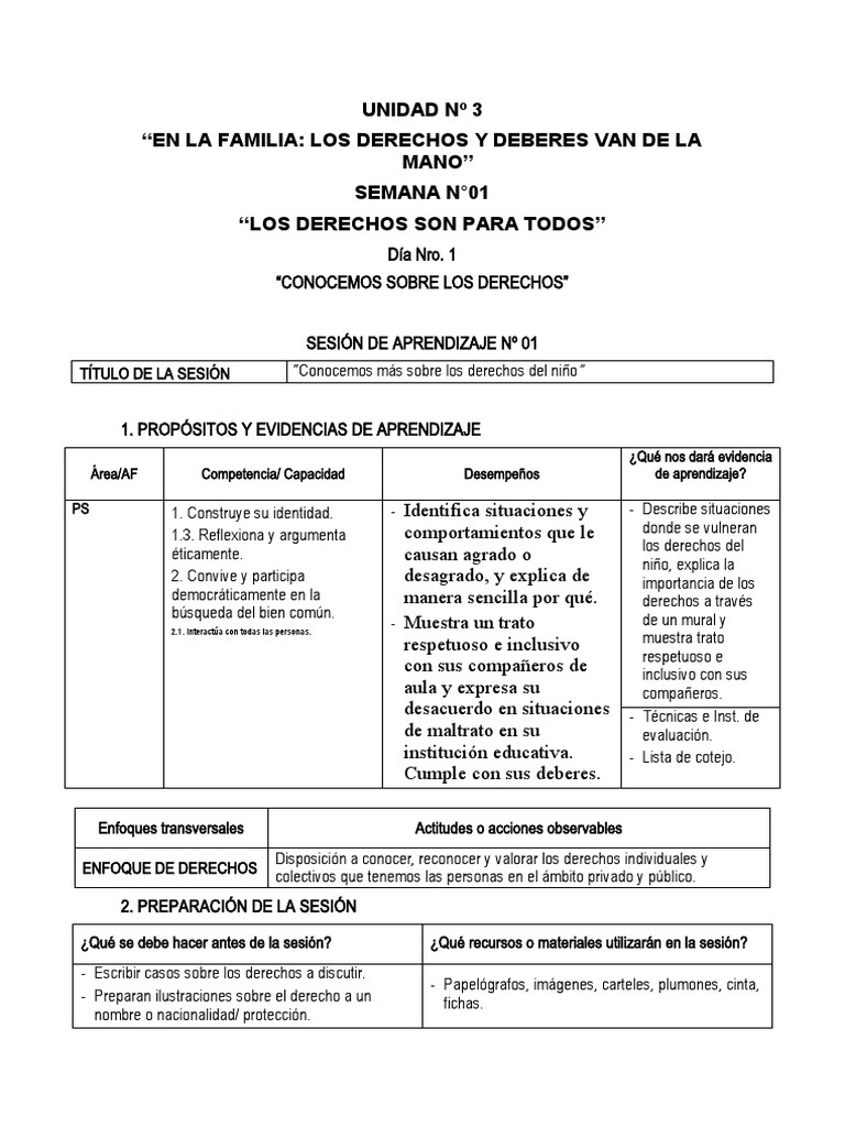 Conociendo y valorando los derechos fundamentales de los niños | PDF ...
