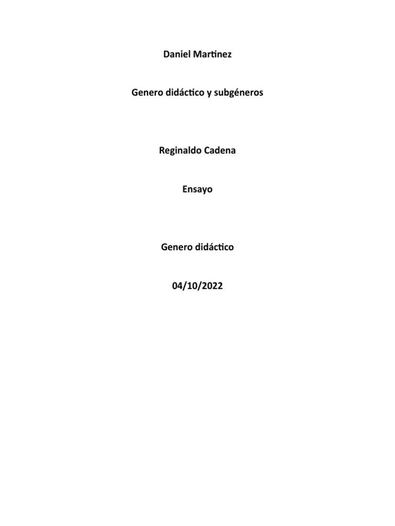 Genero Didactico | PDF | Diccionario | Ensayos