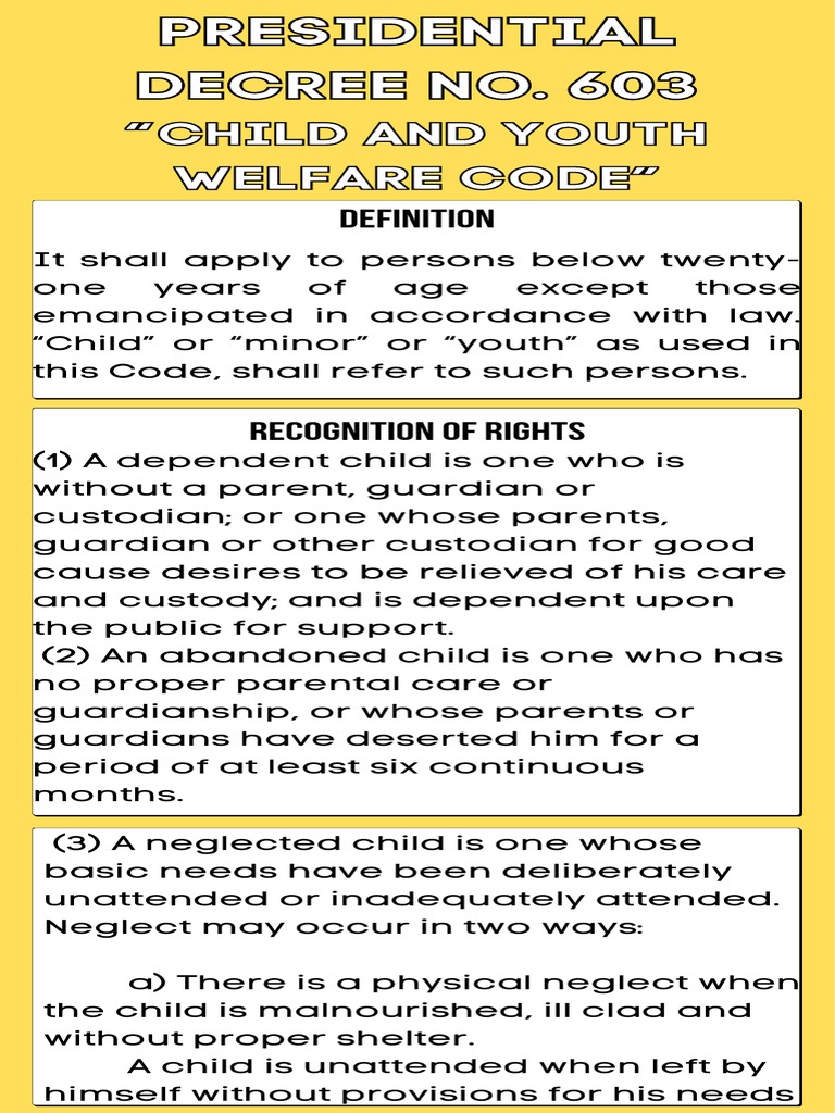 Child and Welfare Code | PDF | Legal Guardian | Health Sciences