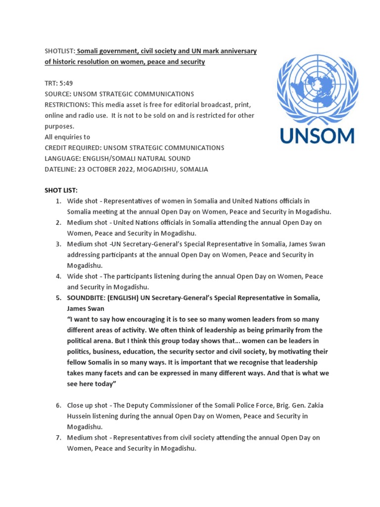 Somali Government, Civil Society and UN Mark Anniversary of Historic ...