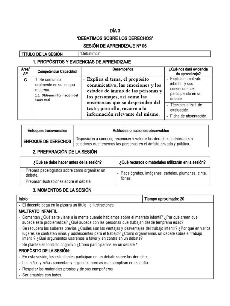 Sesión de Aprendizaje Comunicación | PDF | Aprendizaje | Modificación de comportamiento