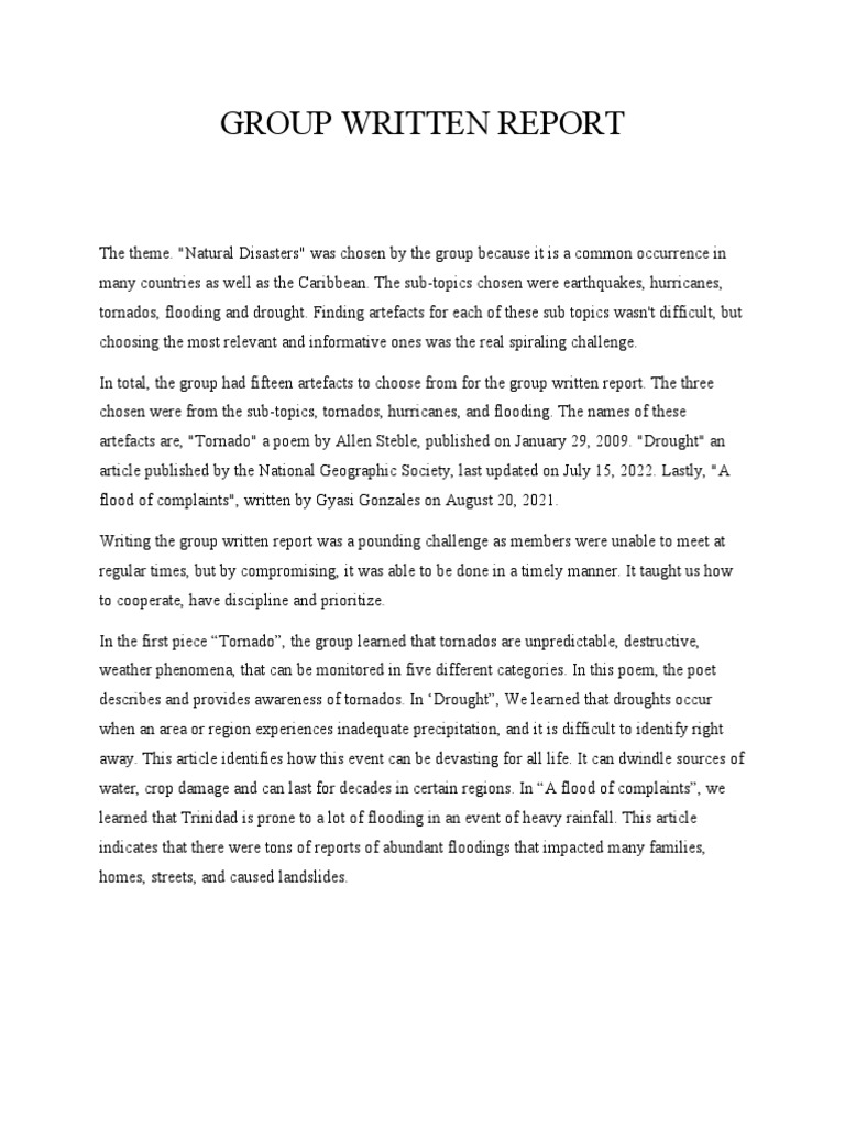 Group Written Report | PDF