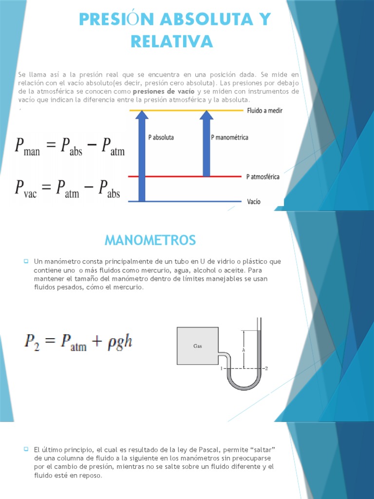 Presión Absoluta y Relativa: Fórmulas y Medición | PDF | Medida de ...