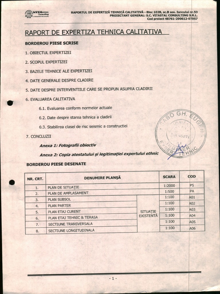 Raport Expertiza Tehnica | PDF