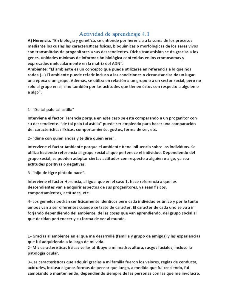 Actividad de Aprendizaje 4.1 | Descargar gratis PDF | Herencia ... Actividad de Aprendizaje 4.1 | Descargar gratis PDF | Herencia ...