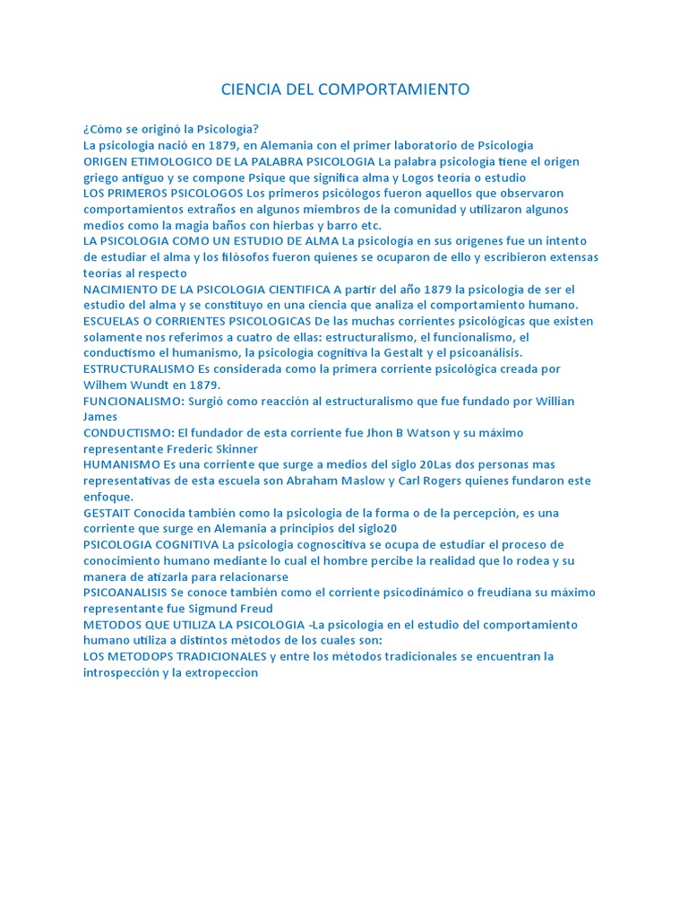 Ciencia Del Comportamiento | PDF