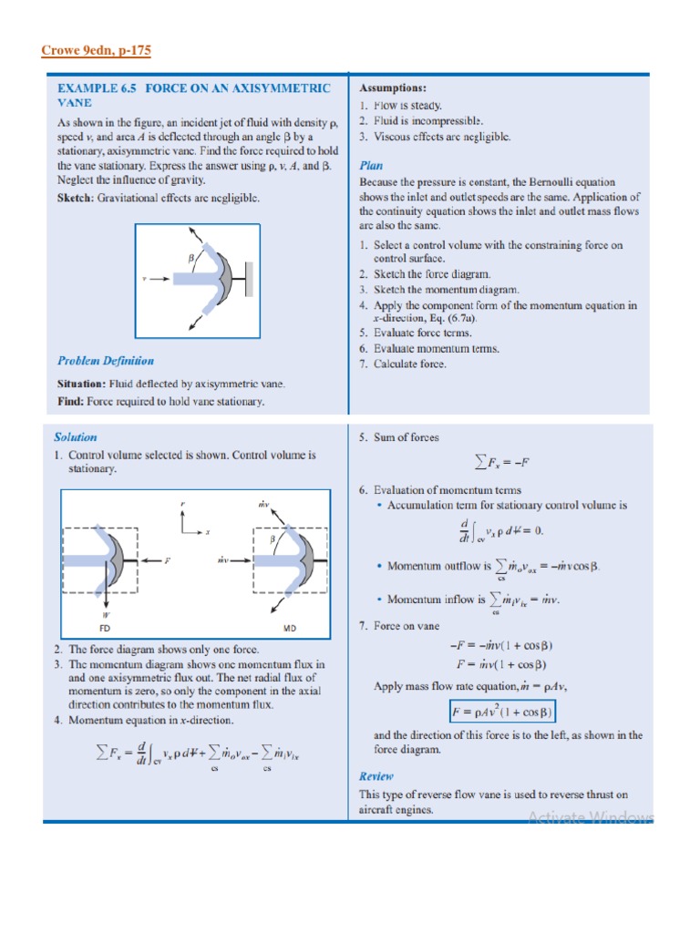 Analysis of Fluid Jet Problems Involving Forces, Moments, and Power Calculations | PDF | Force ...