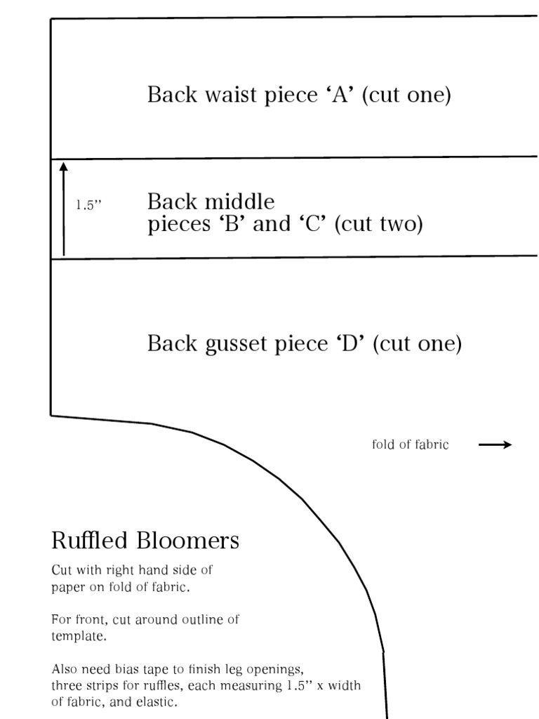 Ruﬄed Bloomers Sewing Pattern Guide | PDF