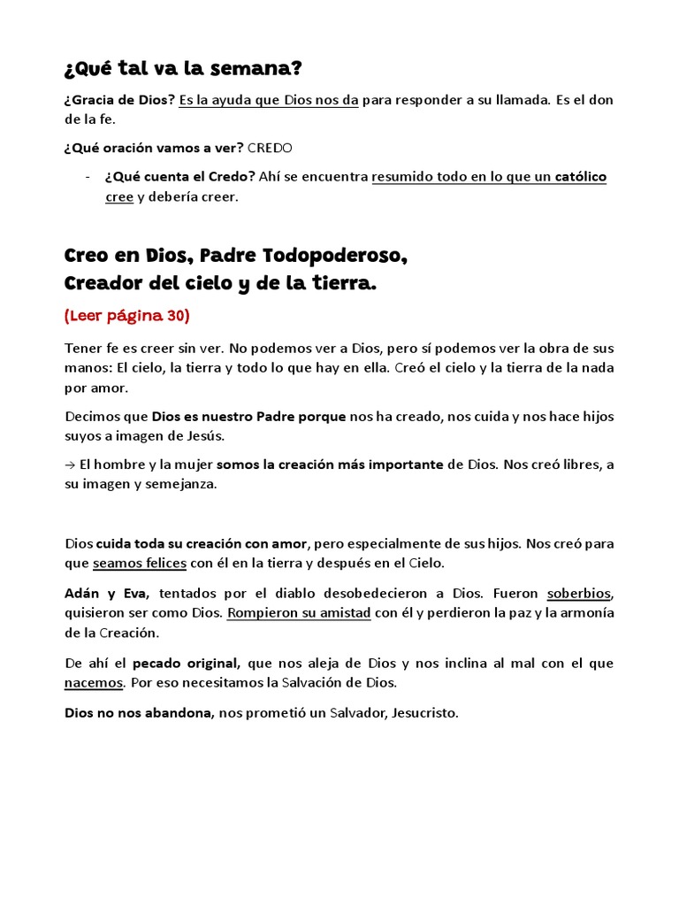 Credo (Ii) | PDF | Creacionismo | Dios