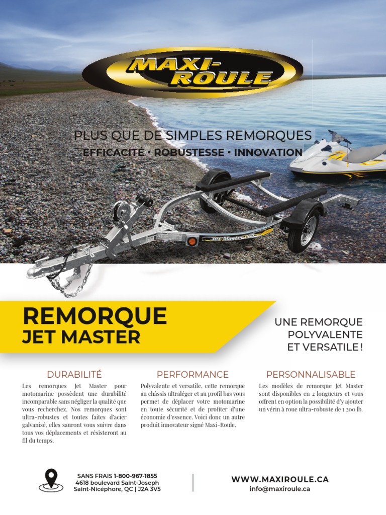 Remorque Jet Master 1500: Durabilité et Performance | PDF | Véhicules ...