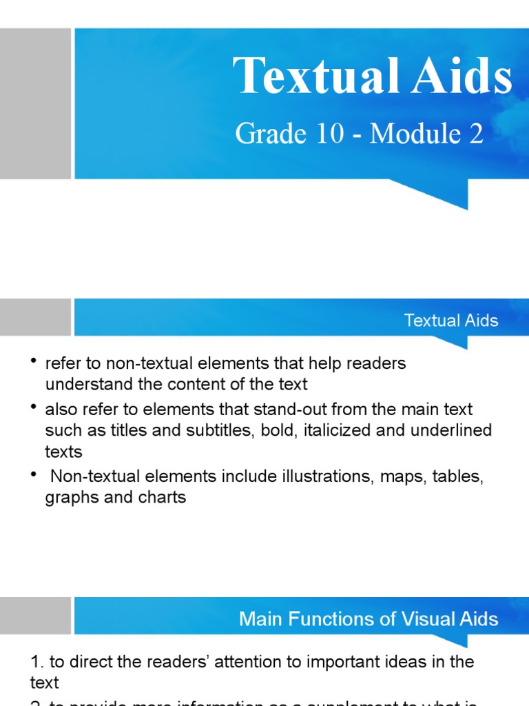 tEXTUAL aiDS gRADE 10 | PDF | Graphics | Infographics