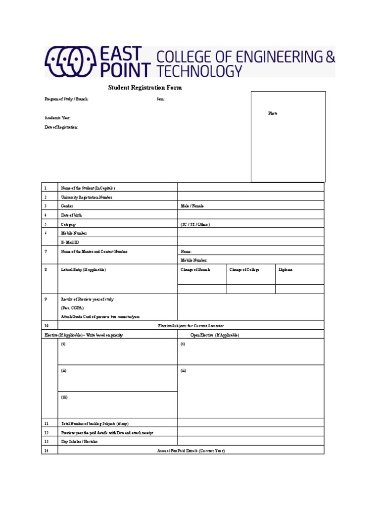 Student Registration Essentials | PDF | Fee