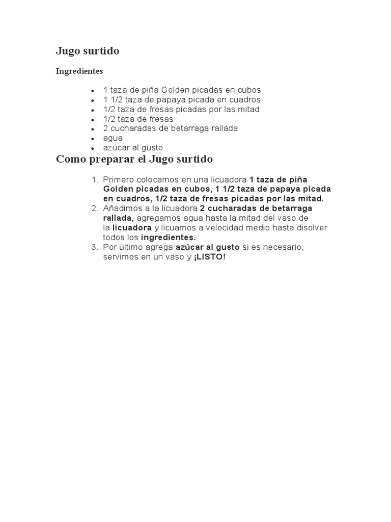 Jugo Surtido | PDF
