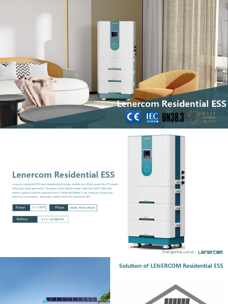 Lenercom Residential ESS Provides Power from PV Panels, Utility Grid ...