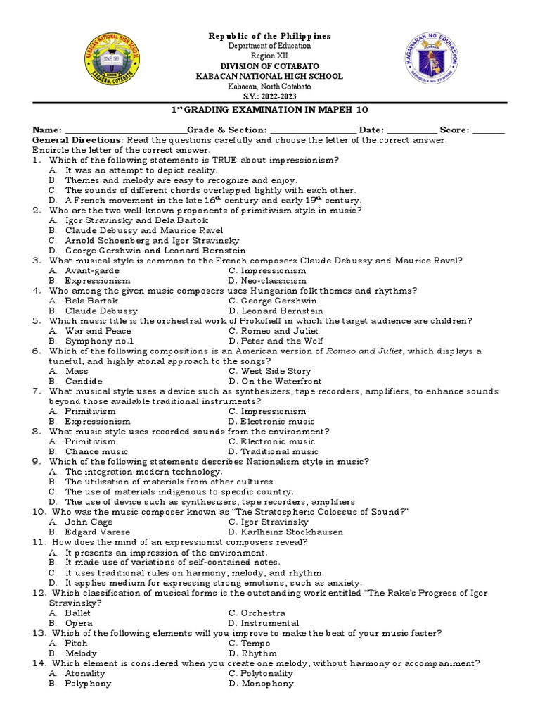 Mapeh Q1 Grading Exam | PDF | Acupressure | Body Mass Index