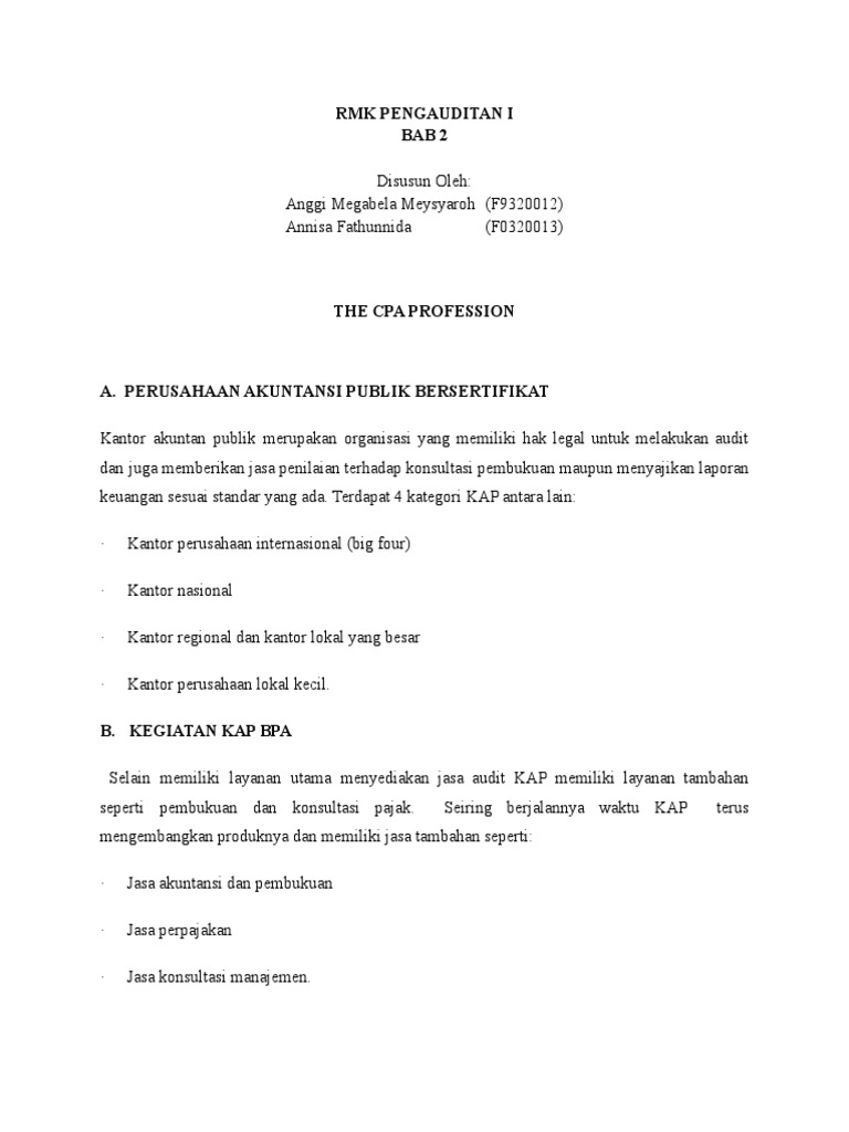 Profesi CPA dan Standar Audit | PDF