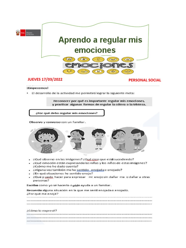 Estrategias para Regular Emociones Niños | PDF