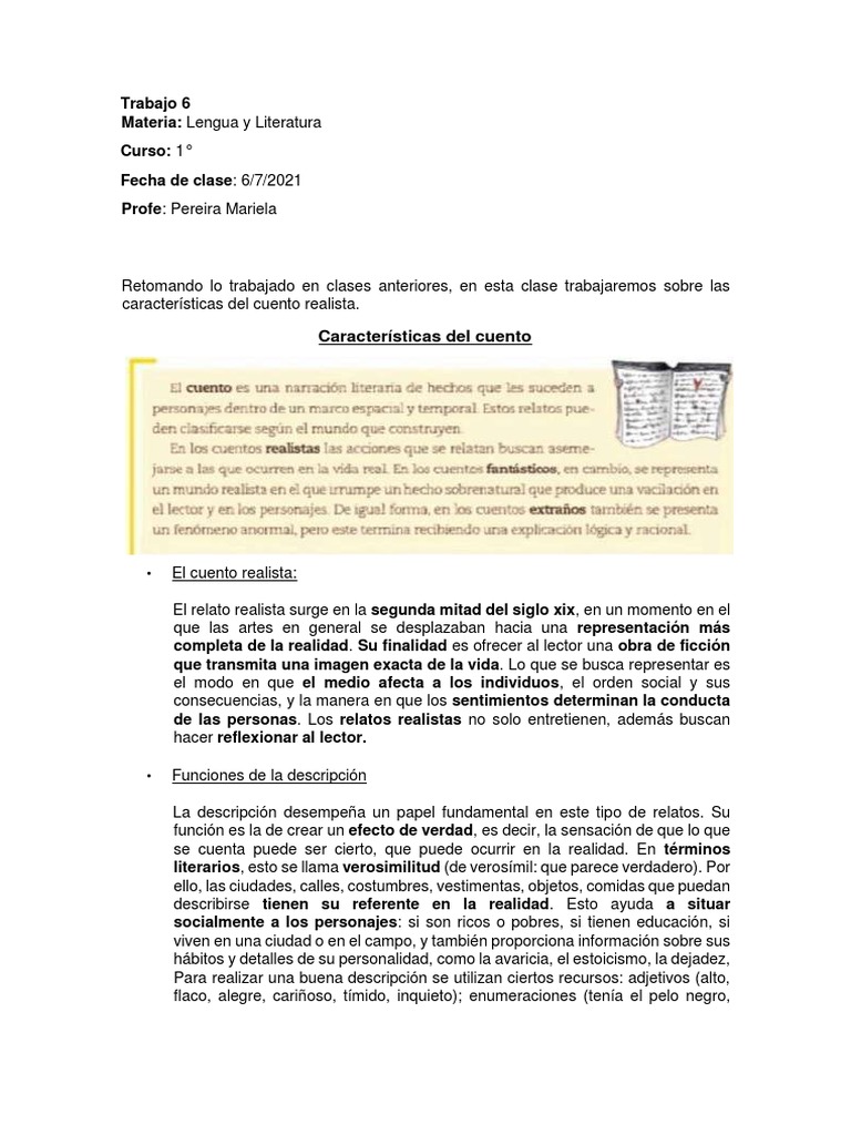 El Cuento Realista. | PDF | Cuentos | Metáfora