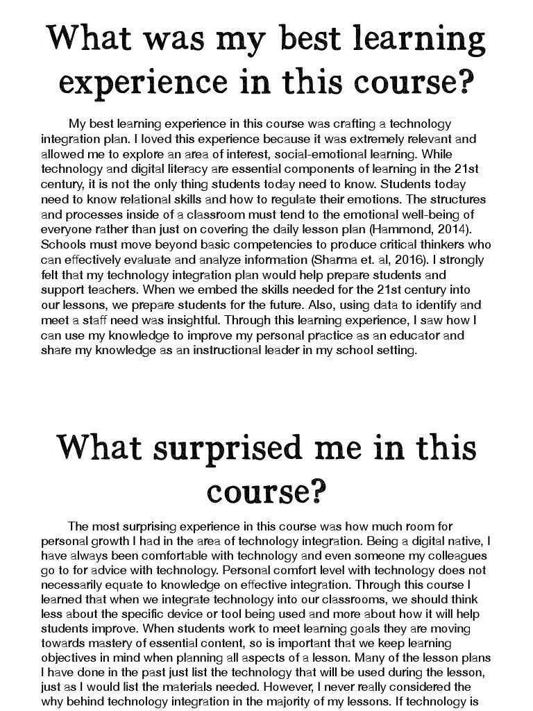 Educ 672 Reflection | PDF | Lesson Plan | Learning