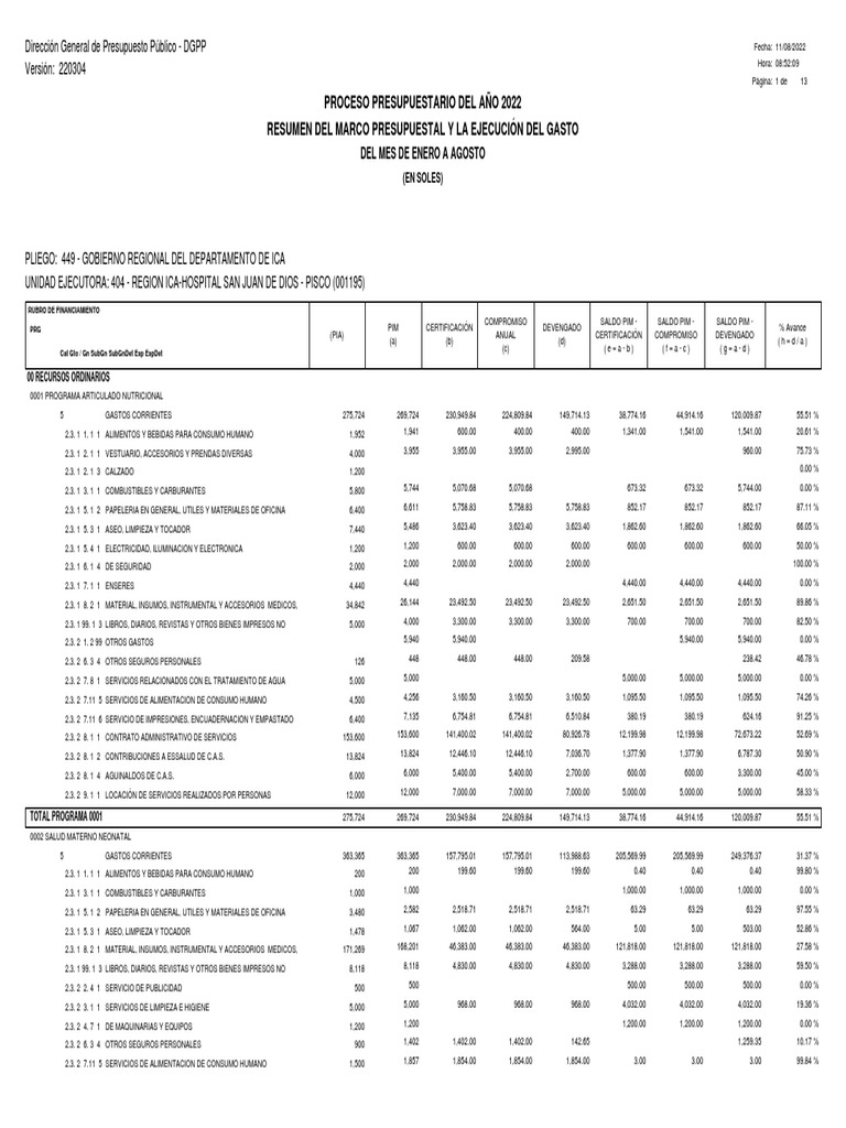 Reporte de Programas | PDF
