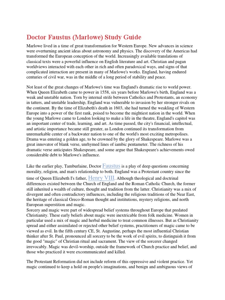 Doctor Faustus: Themes and Analysis | PDF | Satan | Faust