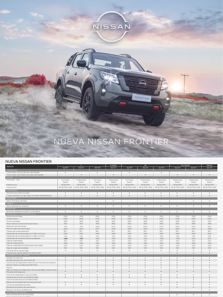 Ficha Técnica - FRONTIER - 06.04 | PDF | Tracción en las cuatro ruedas | Vehículos