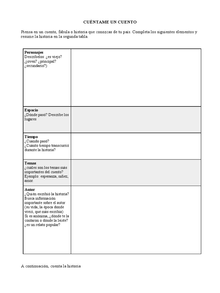 Cuéntame Un Cuento | PDF