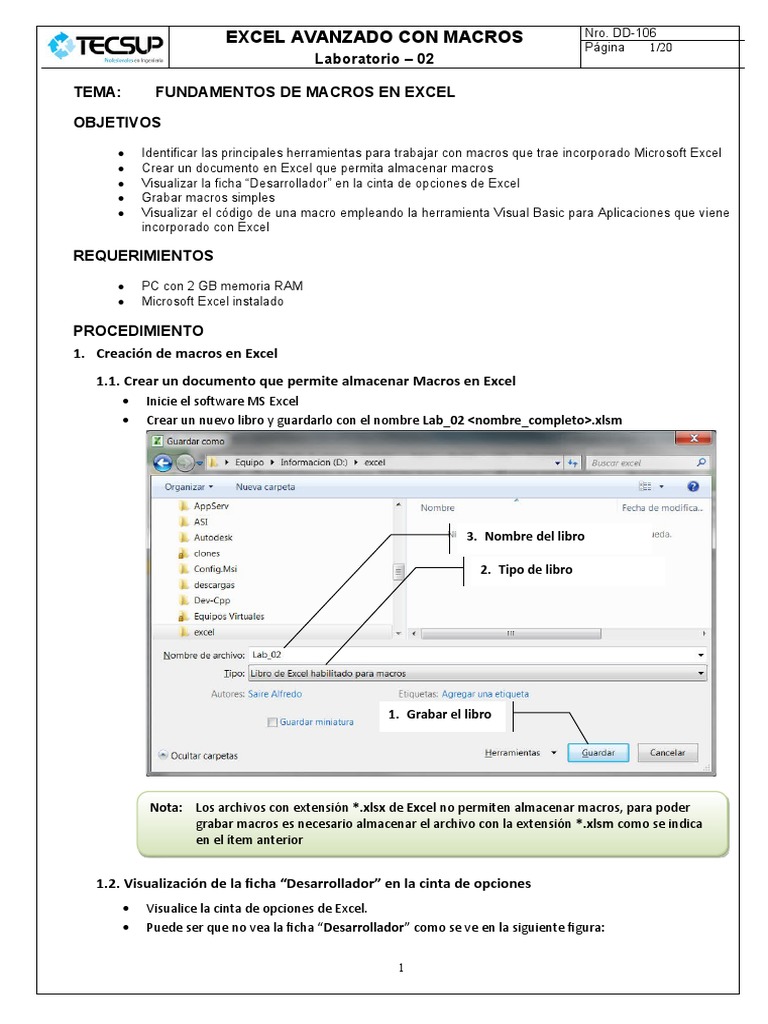 Lab02 - Fundamentos de Macros en Excel | PDF | Microsoft Excel | Macro (informática)
