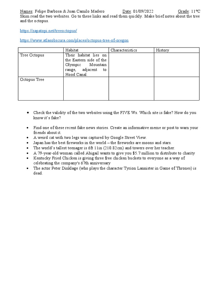 Fake-News Activity | PDF